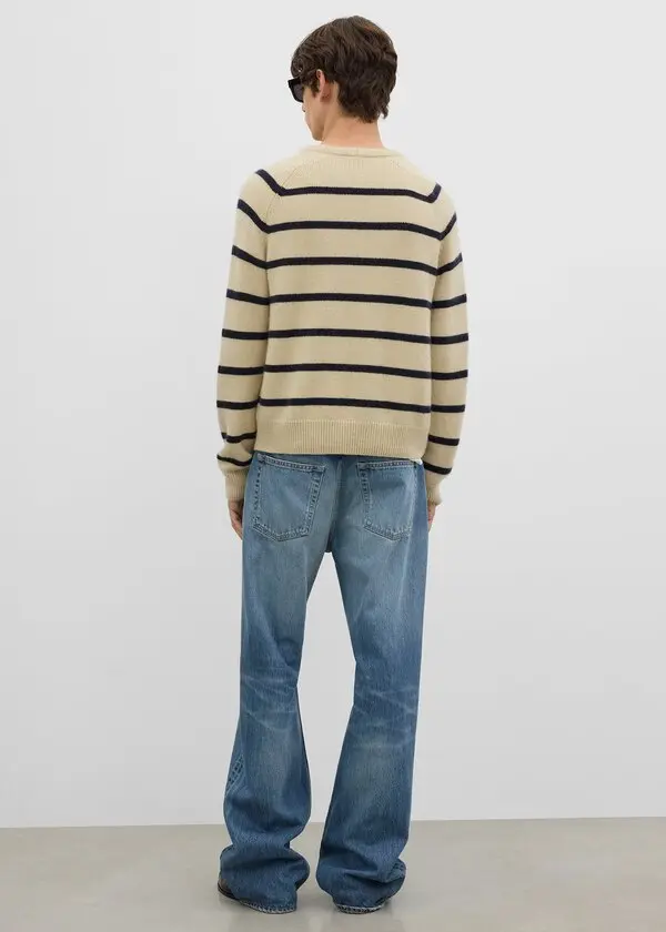TOTEME Raglan Crew Ecru/navy