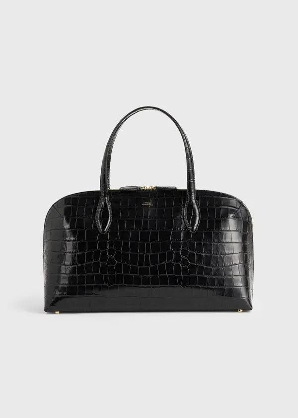 TOTEME Medium Croco-embossed Day Tote - Black