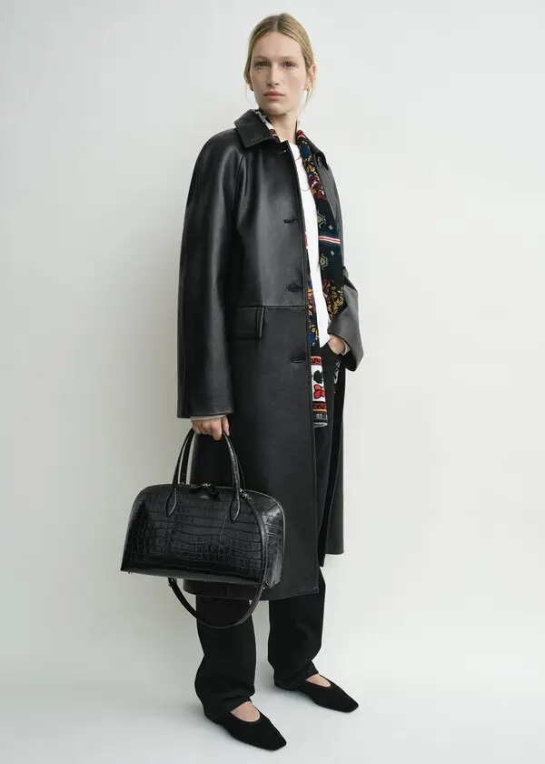 TOTEME Medium Croco-embossed Day Tote - Black