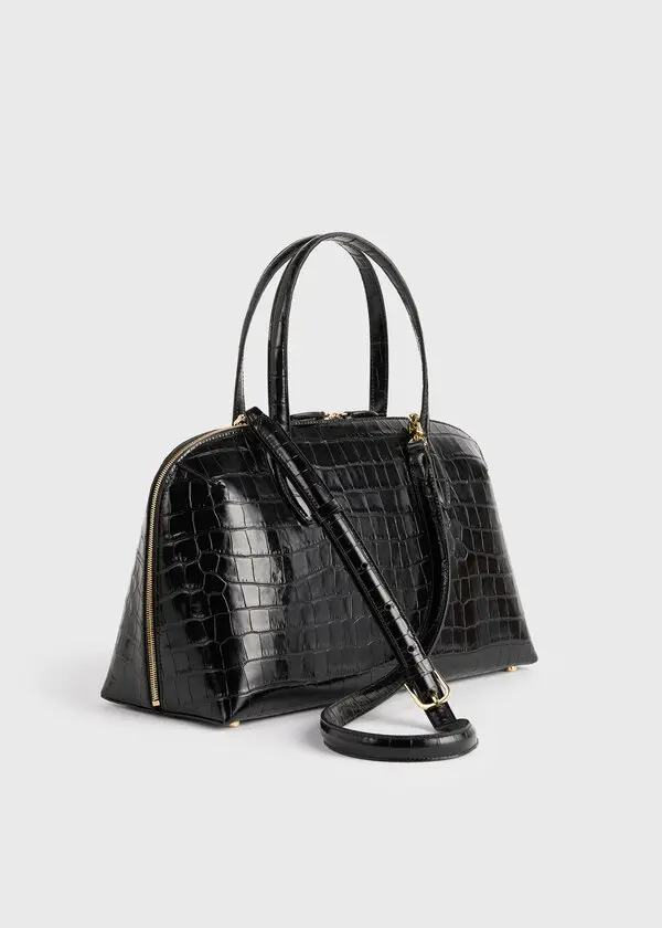 TOTEME Medium Croco-embossed Day Tote - Black