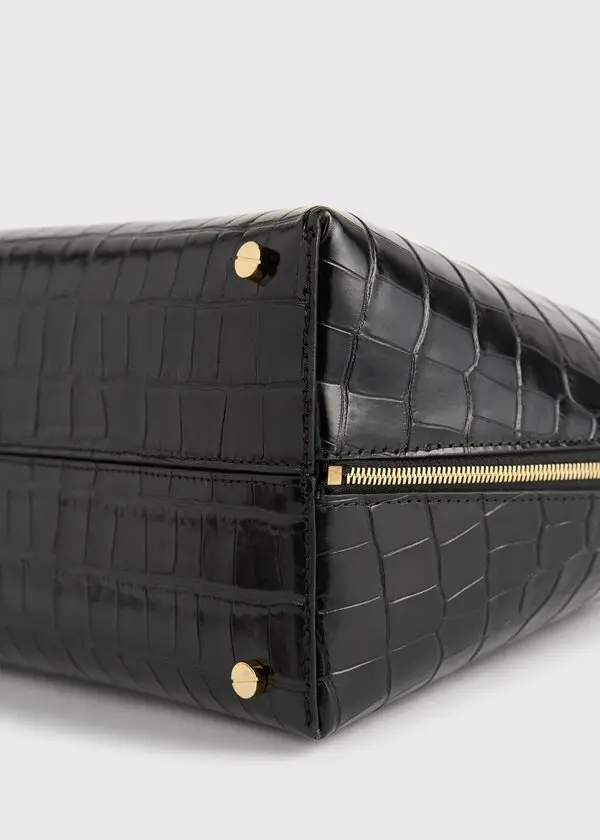 TOTEME Medium Croco-embossed Day Tote - Black