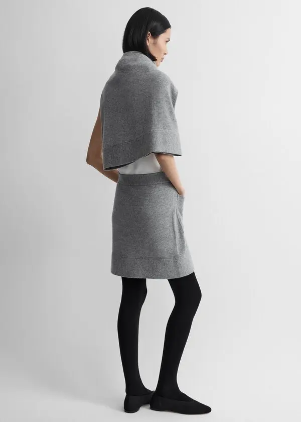 TOTEME Buttoned Cashmere Skirt Melange - Grey