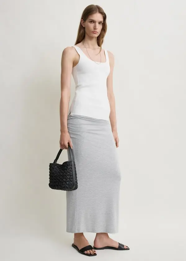 TOTEME Draped Jersey Skirt Pale Mélange - Grey