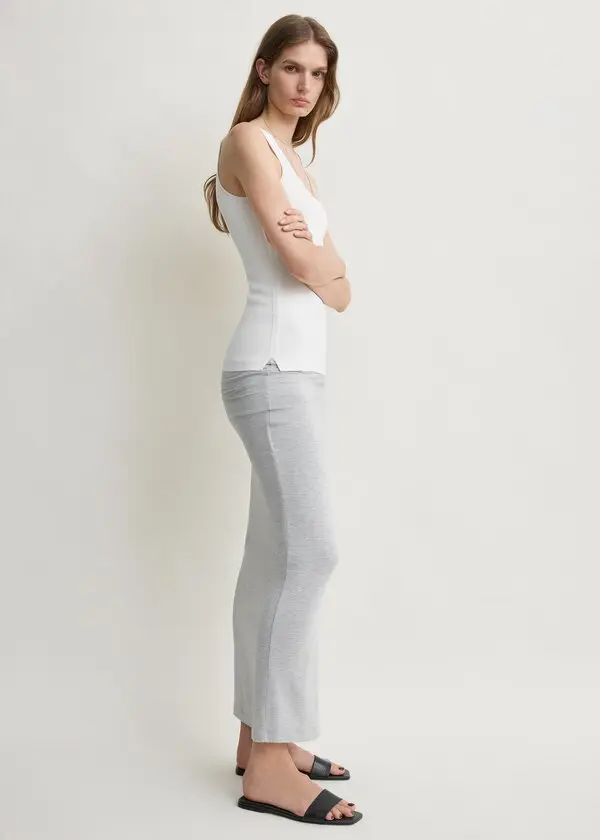 TOTEME Draped Jersey Skirt Pale Mélange