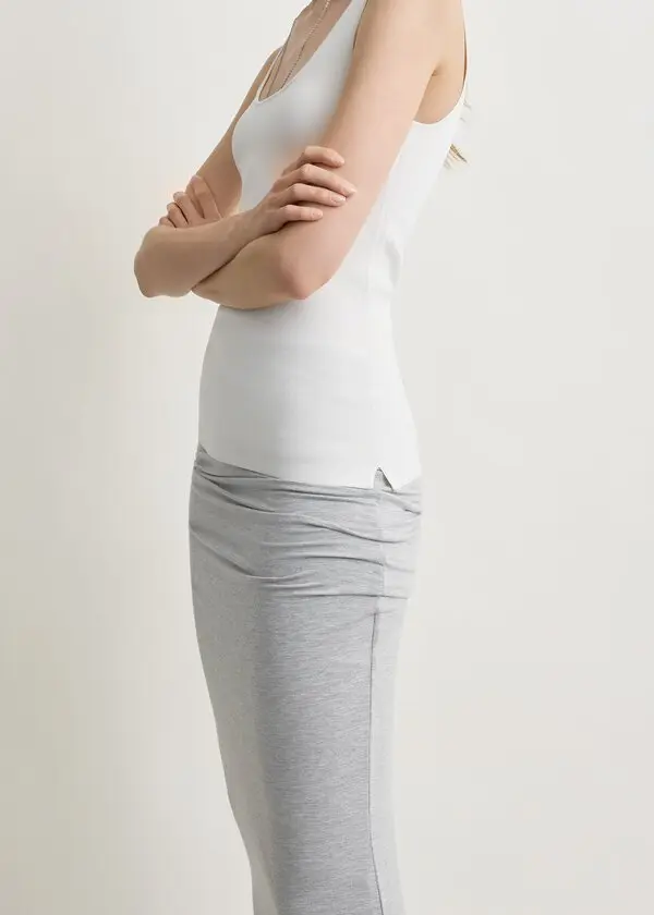 TOTEME Draped Jersey Skirt Pale Mélange