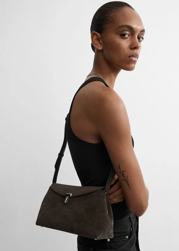 TOTEME T-lock Suede Clutch