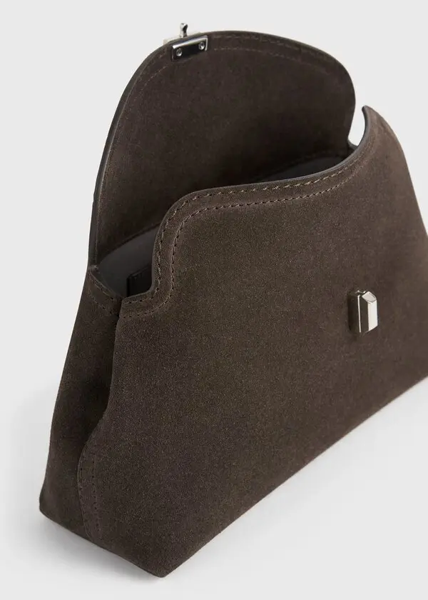 TOTEME T-lock Suede Clutch