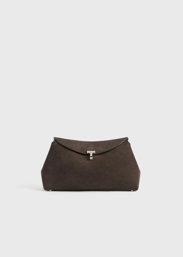 TOTEME T-lock Suede Clutch