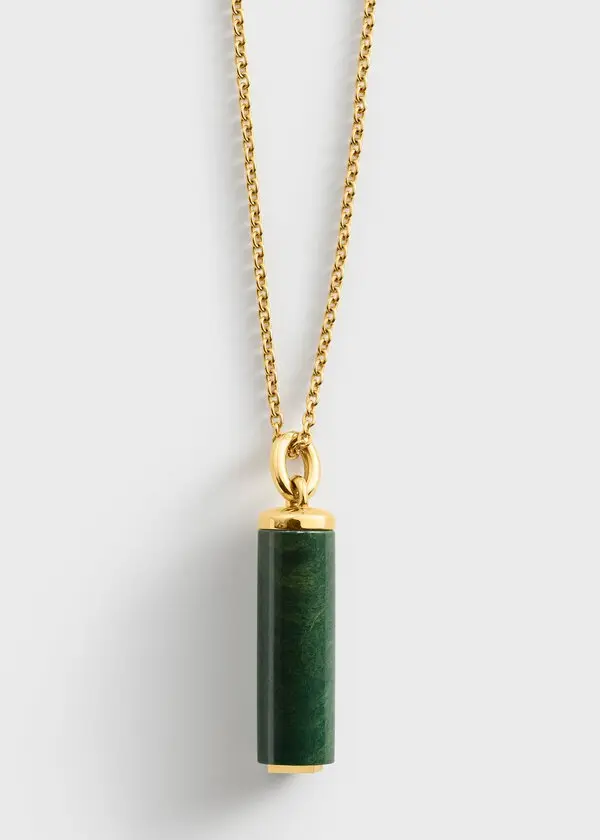 TOTEME Monogram Jade Seal Necklace Dark Green
