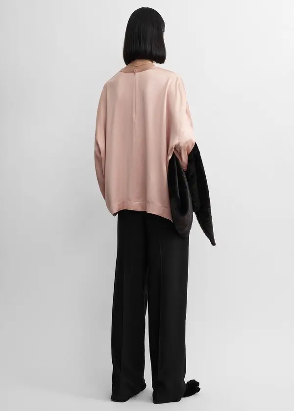TOTEME Boxy Satin Top Pale - Pink