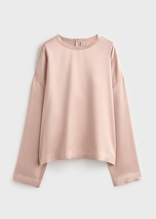 TOTEME Boxy Satin Top Pale - Pink