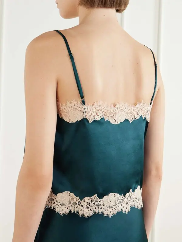DÔEN Kira Corded Lace-trimmed Silk-satin Cami