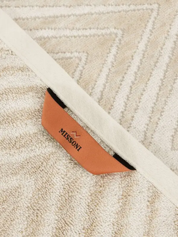 Missoni Ziggy Set Of Two Chevron Cotton-terry Towels - Beige