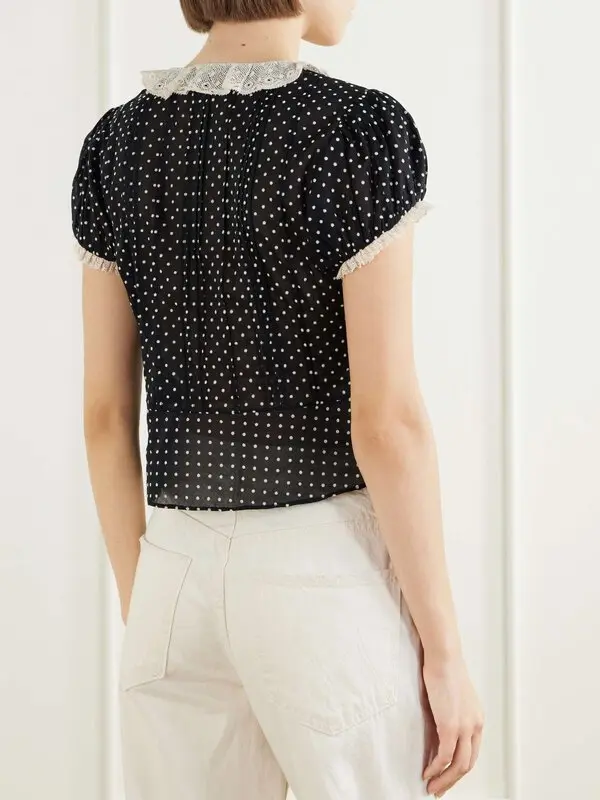 DÔEN Orella Lace-trimmed Organic Cotton Blouse