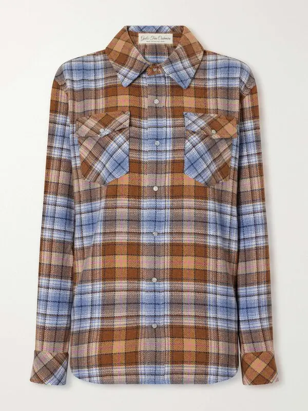 GOD'S TRUE CASHMERE Nomad Checked Cashmere Shirt