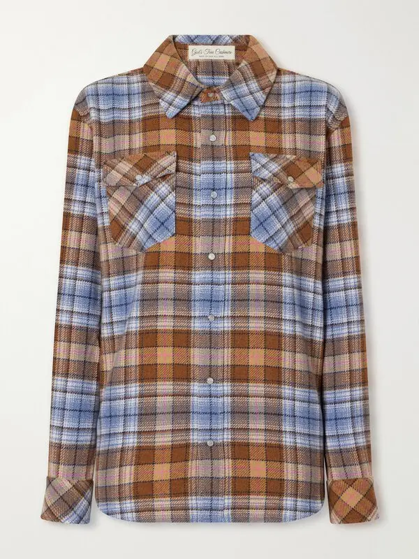GOD'S TRUE CASHMERE Nomad Checked Cashmere Shirt - Multi