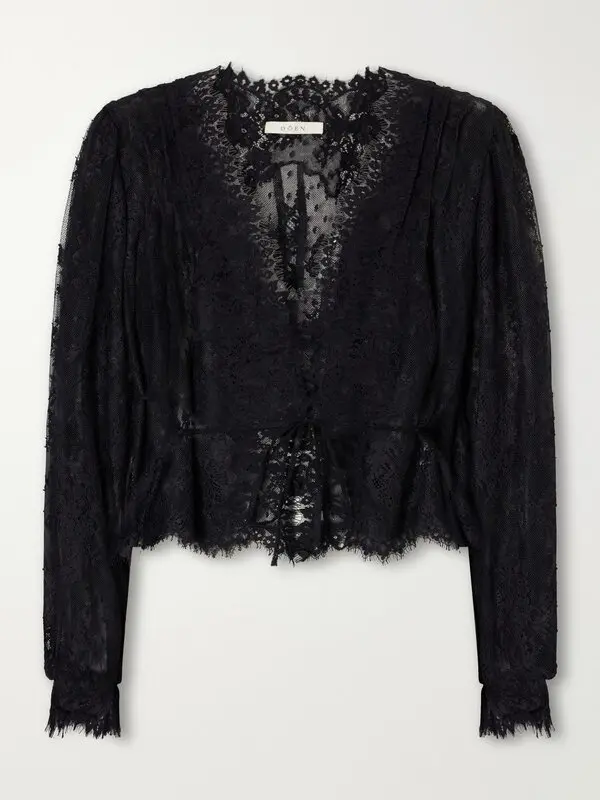 DÔEN Amaline Lace Blouse - Black