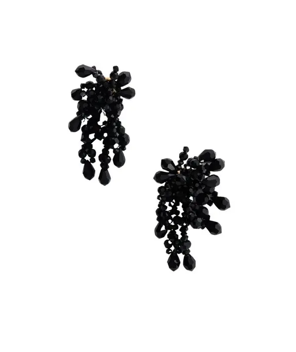 Simone Rocha Wilted Chandelier Crystal Earrings - Black