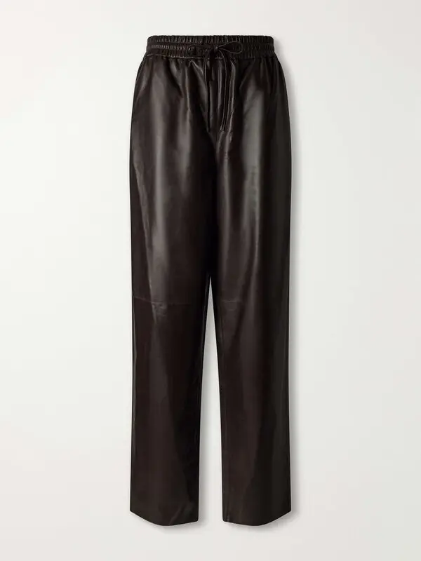 JOSEPH Nat Paneled Leather Straight-leg Pants