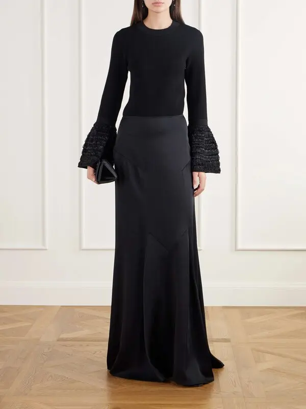 Stella McCartney Paneled Satin Maxi Skirt