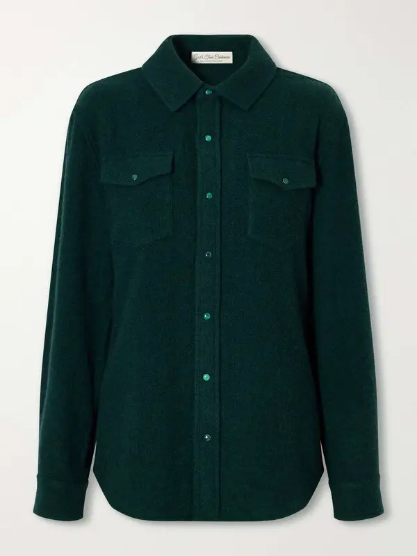 GOD'S TRUE CASHMERE Malachite Brushed Cashmere Shirt