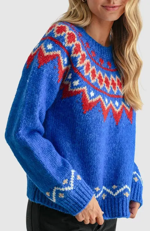 ALL IN FAVOR Fair Isle Crewneck Sweater