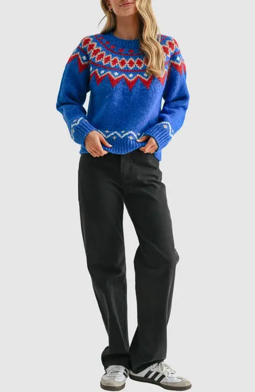 ALL IN FAVOR Fair Isle Crewneck Sweater