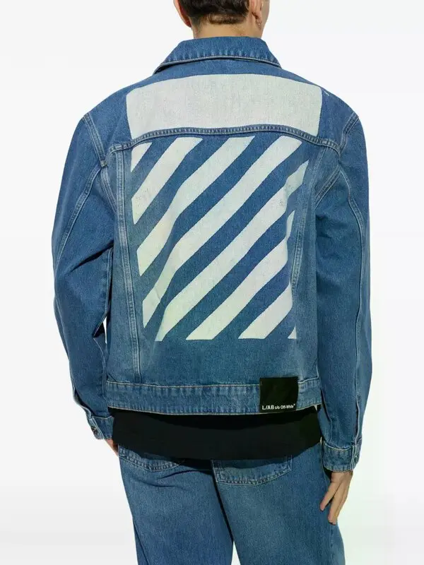 L/AB C/O OFF-WHITE Logo-print Denim Jacket