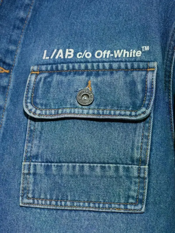 L/AB C/O OFF-WHITE Logo-print Denim Jacket