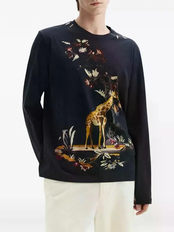 Etro Giraffe-print Long-sleeve T-shirt
