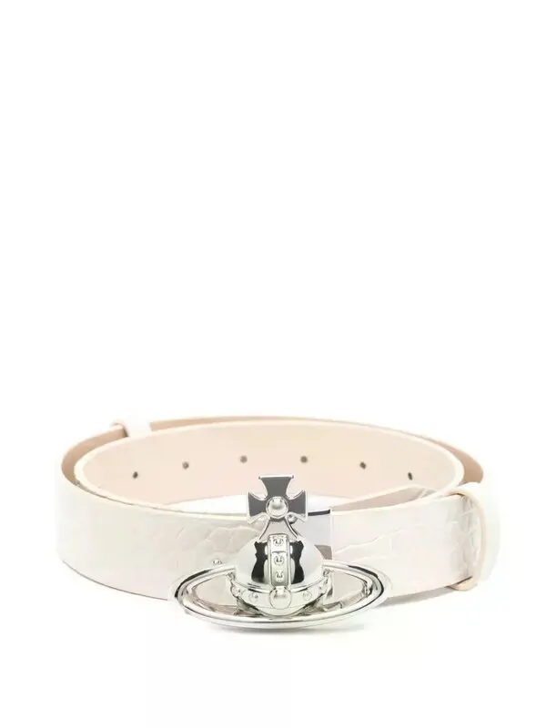 VIVIENNE WESTWOOD Orb Croc-effect Belt - Neutrals