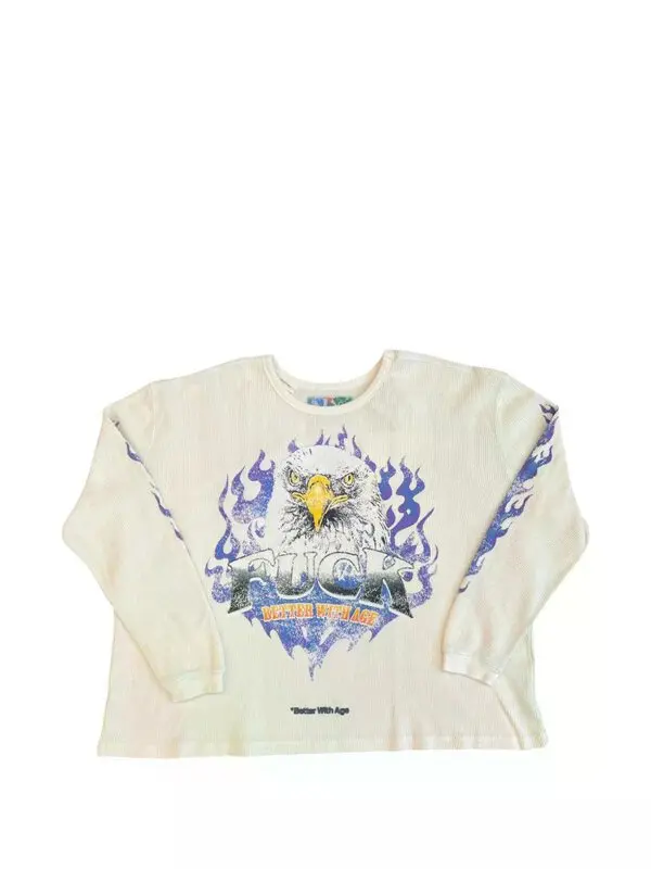 BETTER WITH AGE Vanity Waffle-knit T-shirt - Neutrals