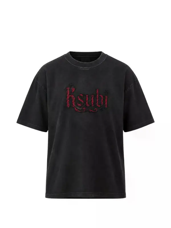 Ksubi Paise Ekcess Logo-embroidered Faded T-shirt - Black