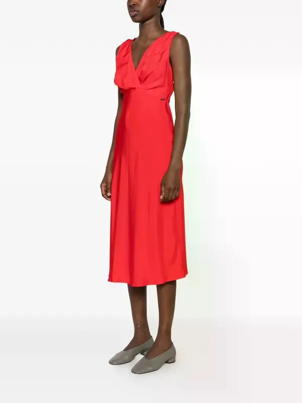 Calvin Klein V-neck Sleeveless Midi Dress