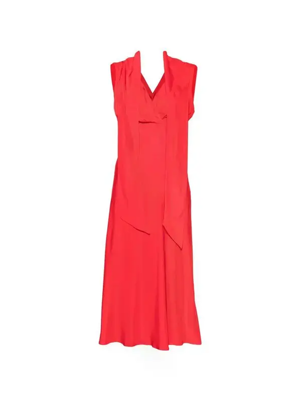 Calvin Klein V-neck Sleeveless Midi Dress - Red