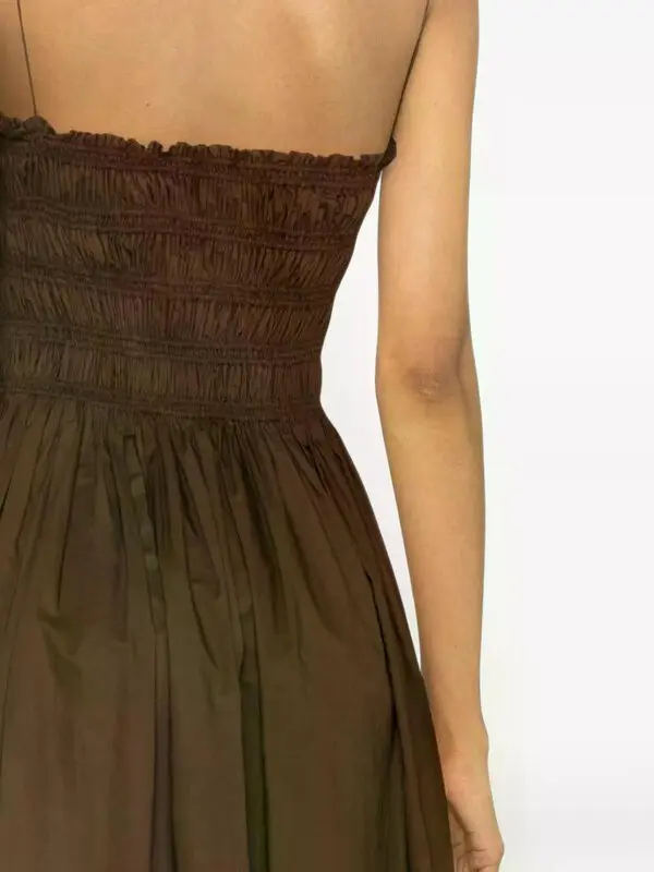 Matteau Shirred-bodice Spaghetti-strap Midi Dress