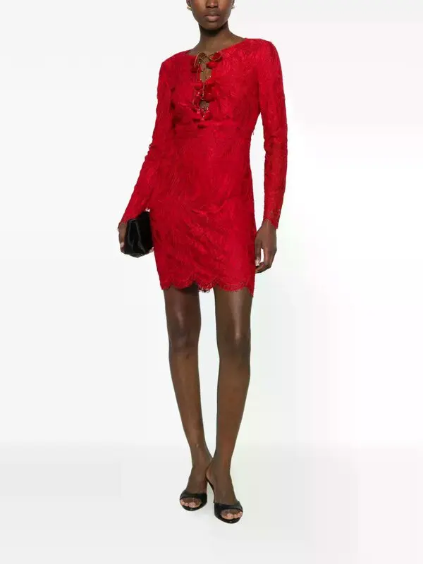 Emilio Pucci Tassel-embellished Lace Mini Dress
