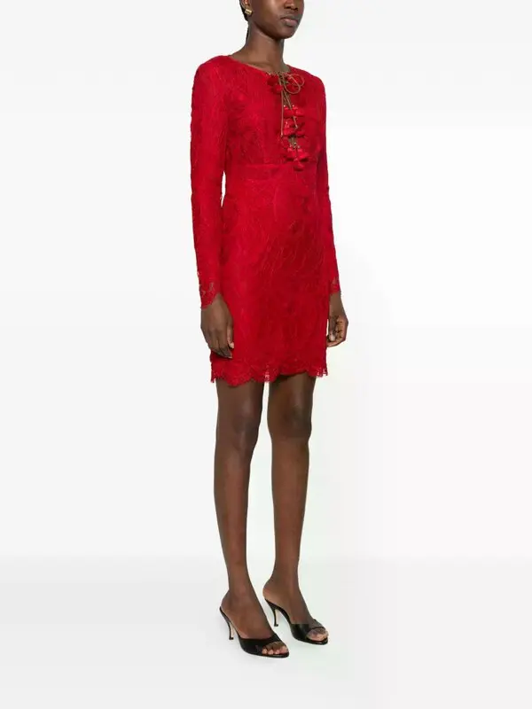 Emilio Pucci Tassel-embellished Lace Mini Dress