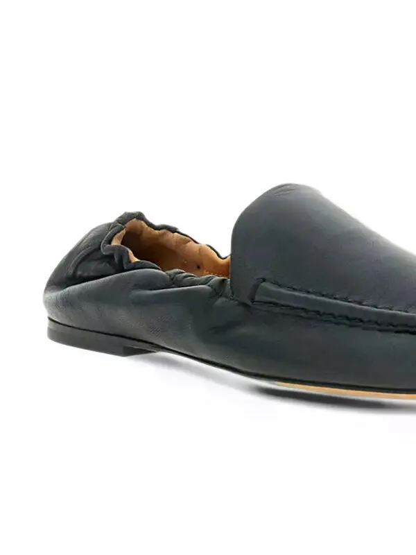 ODISSI Juno Elasticated-heel Leather Loafers - Black