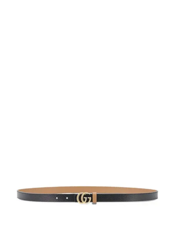Gucci Reversible Gg Marmont Thin Belt - Black