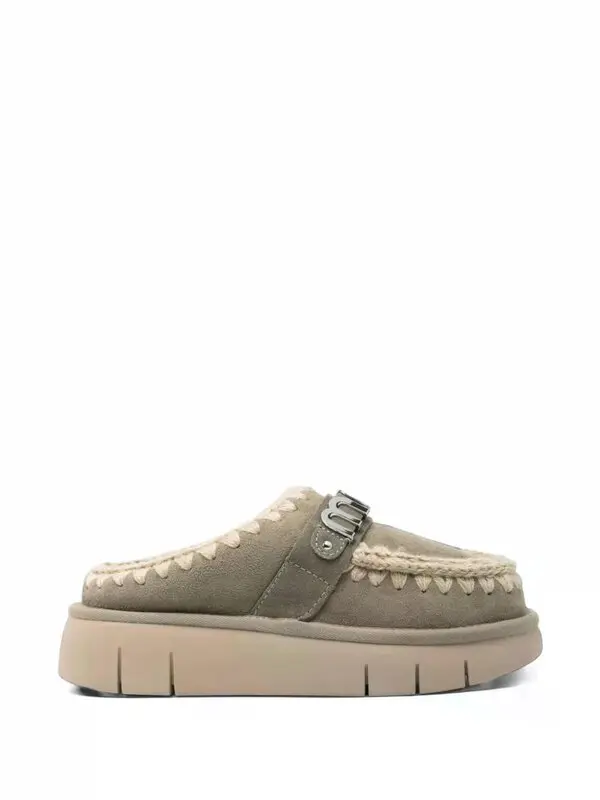 Mou Bounce Leather Clogs