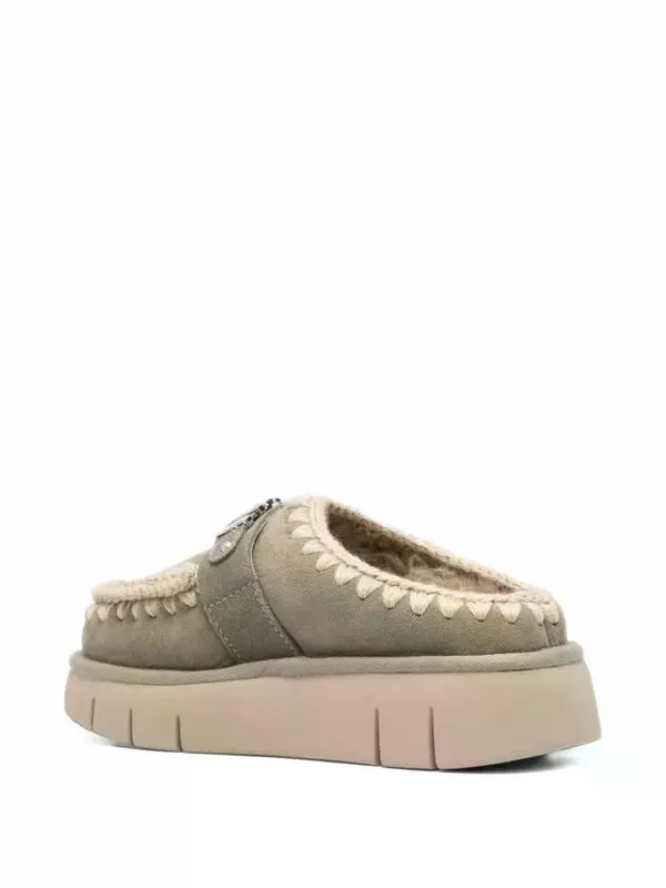 Mou Bounce Leather Clogs