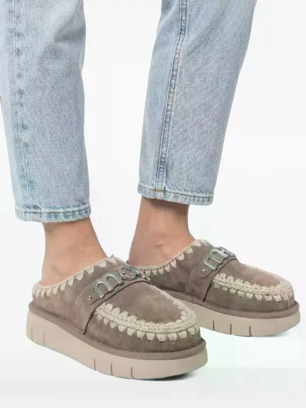 Mou Bounce Leather Clogs