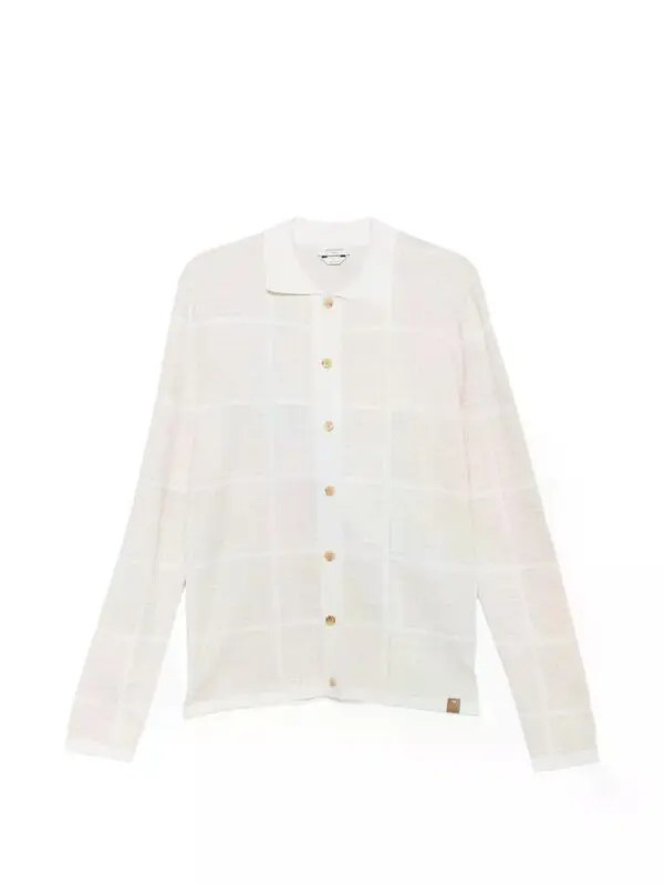 JACOB COHЁN Check-knit Button-up Cardigan - Neutrals
