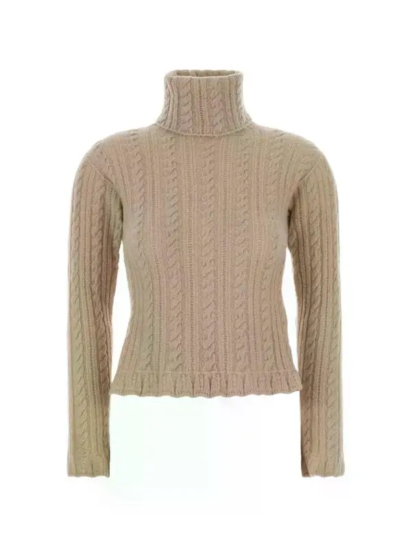 Moncler Ruffled-hem Cable-knit Sweater