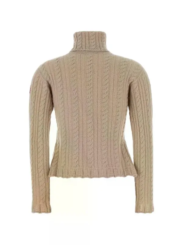 Moncler Ruffled-hem Cable-knit Sweater
