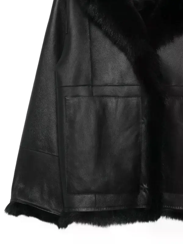 YVES SALOMON Reversible Leather And Shearling Hooded Jacket