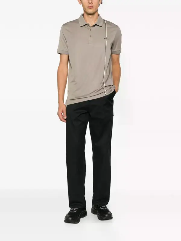 BOSS Logo-print Striped Polo Shirt