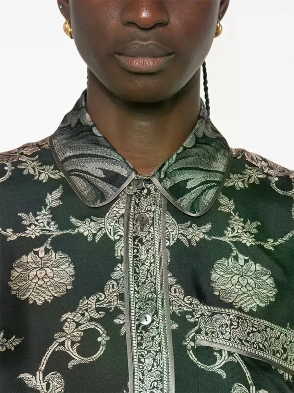 PIERRE-LOUIS MASCIA Aloe Floral-print Silk Shirt