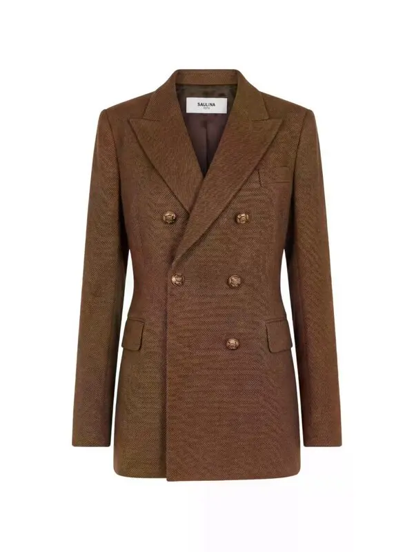 SAULINA Double-breasted Peaked-lapel Jacket
